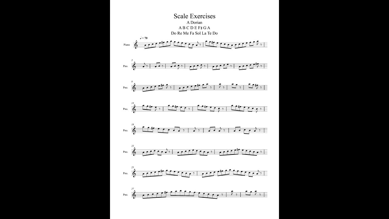 Scale Exercises A Dorian - YouTube