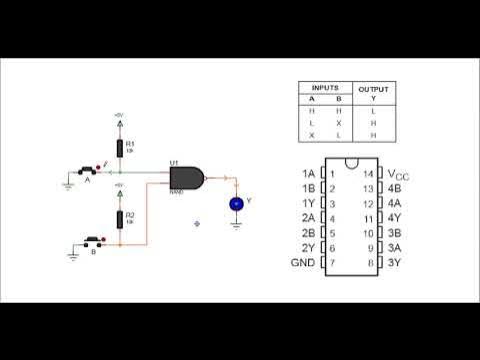 74ALS00AN NAND gate simulation - YouTube