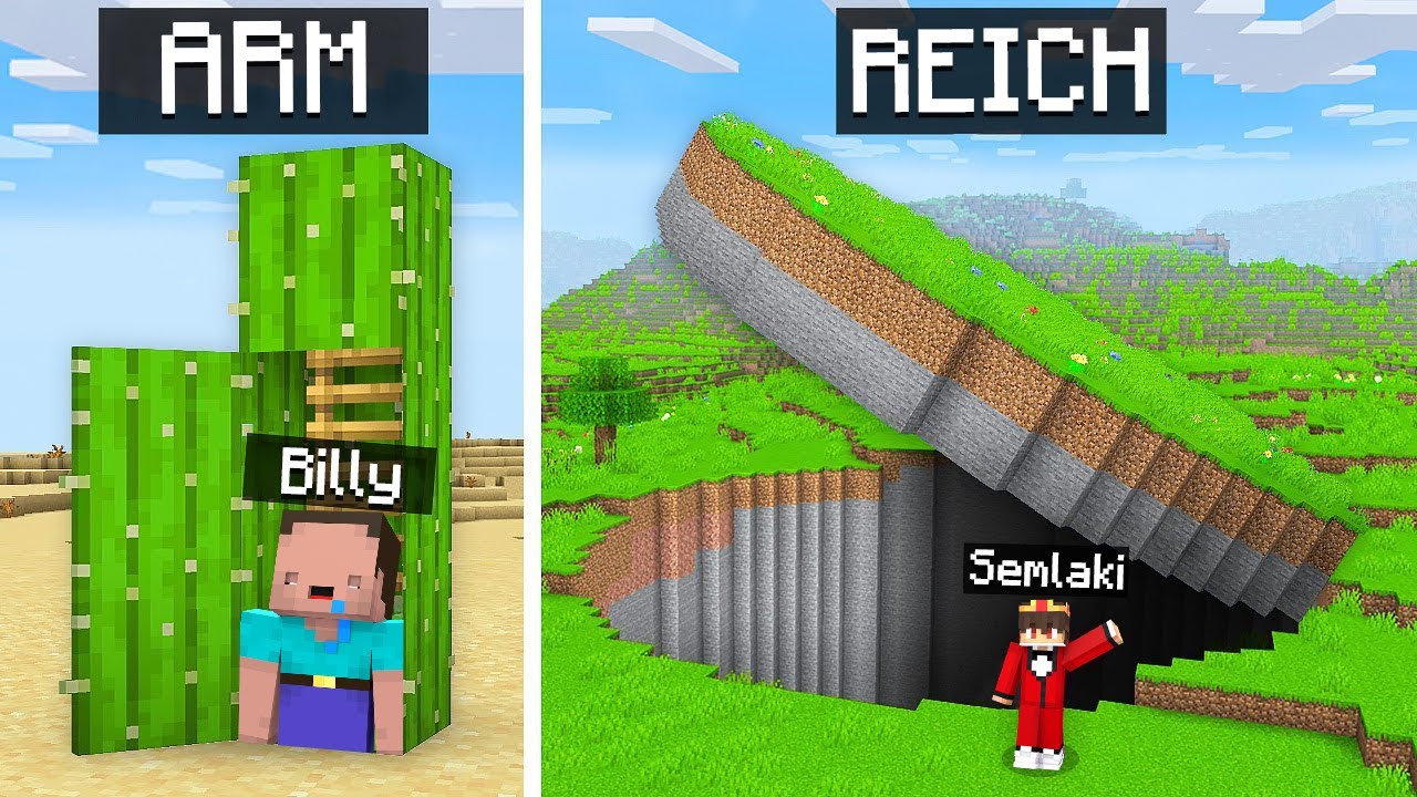 Billy Arm vs Semlaki Reich GEHEIME BASIS Bau Challenge in Minecraft ...