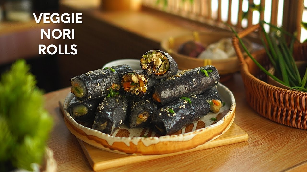 How to cook Veggie Nori Rolls | Vegetable Seaweed Rolls Recipe - YouTube