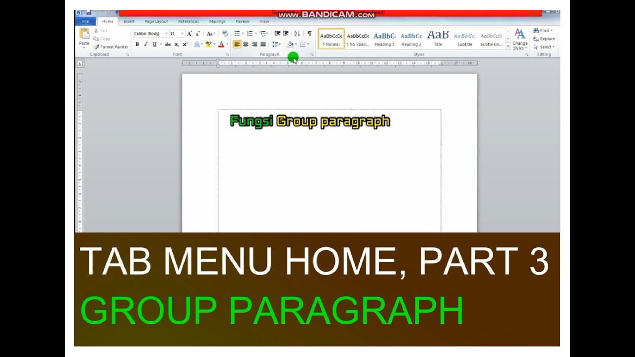 TAB HOME (GROUP PARAGRAPH),, MICROSOFT WORD 2010,,, #PART 3 - YouTube
