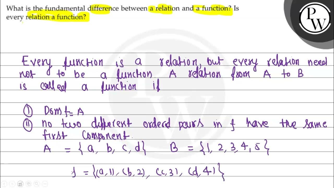 What is the fundamental difference between a relation and a function ...