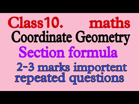 Coordinate geometry/ section formula/ 2-3:marks questions/ sslc maths ...