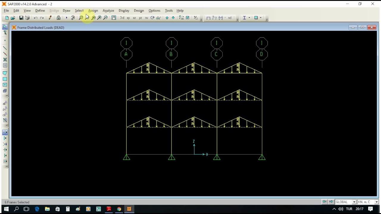 SAP2000 FRAME ANALYSIS (SAP2000 ÇERÇEVE ANALİZİ) - YouTube