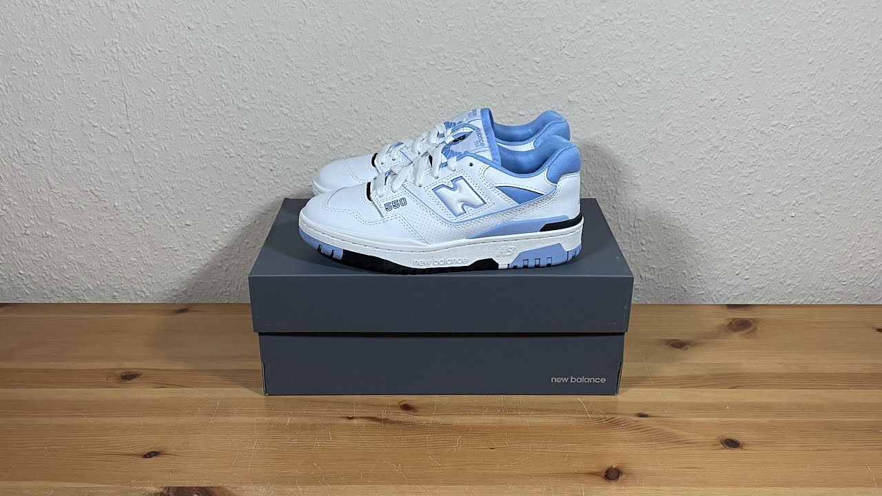New Balance 550 UNC White University Baby Blue BB550HL1 - YouTube