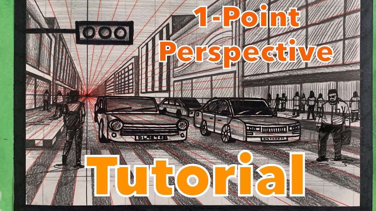 Cityscape with 1-Point Perspective for Beginners | Tutorial | - YouTube