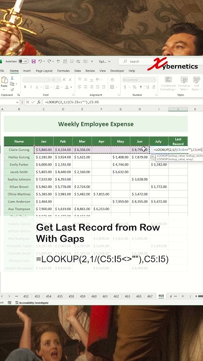 Get last value in a row with gaps in Excel - Excel Tips and Tricks - YouTube