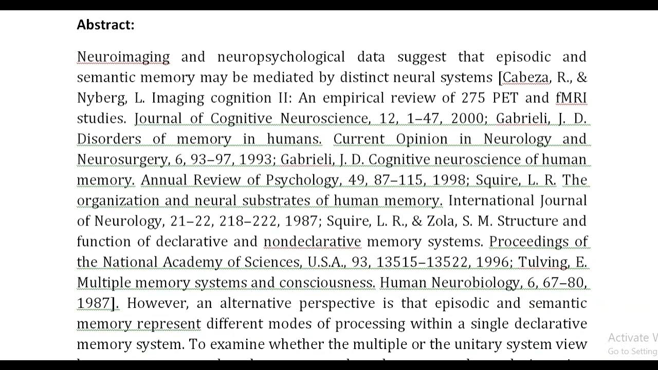 Overlap in the Functional Neural Systems Involved in Semantic and Episodic Memory Retrieval ...