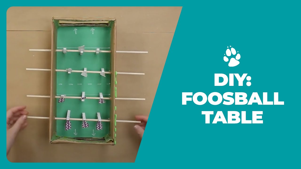 DIY | How to Make a Mini Foosball Table Game from a Shoebox - YouTube