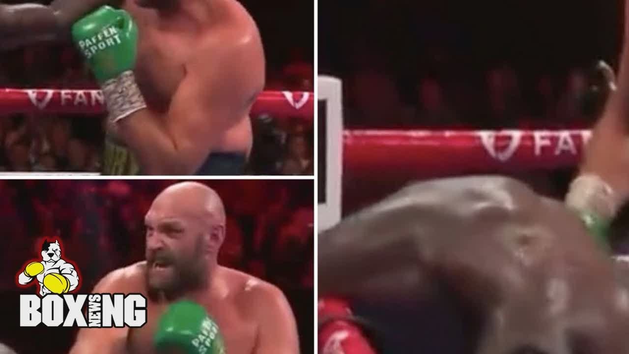 Tyson Fury's knockout punch on Deontay Wilder in slow motion - Boxing ...