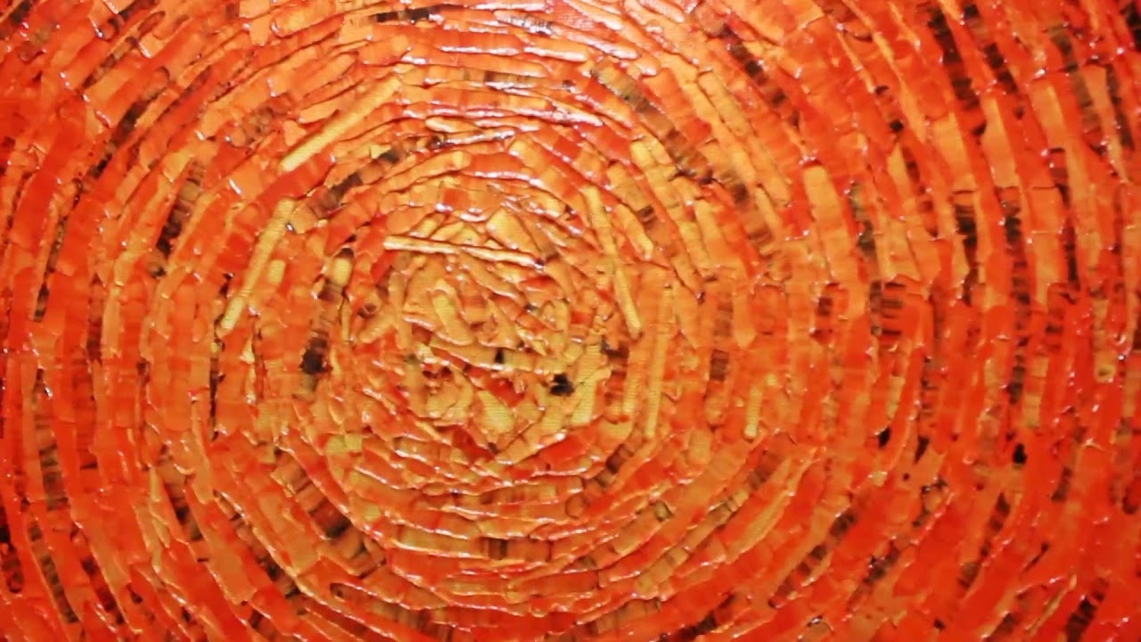 Peinture relief : Éclat de couleur or rouge vermillon. - YouTube