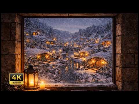 Taş Çerçeve, Hobbit Köyü ve Kar Sesi 4K | Projeksiyon Pencere Videoları