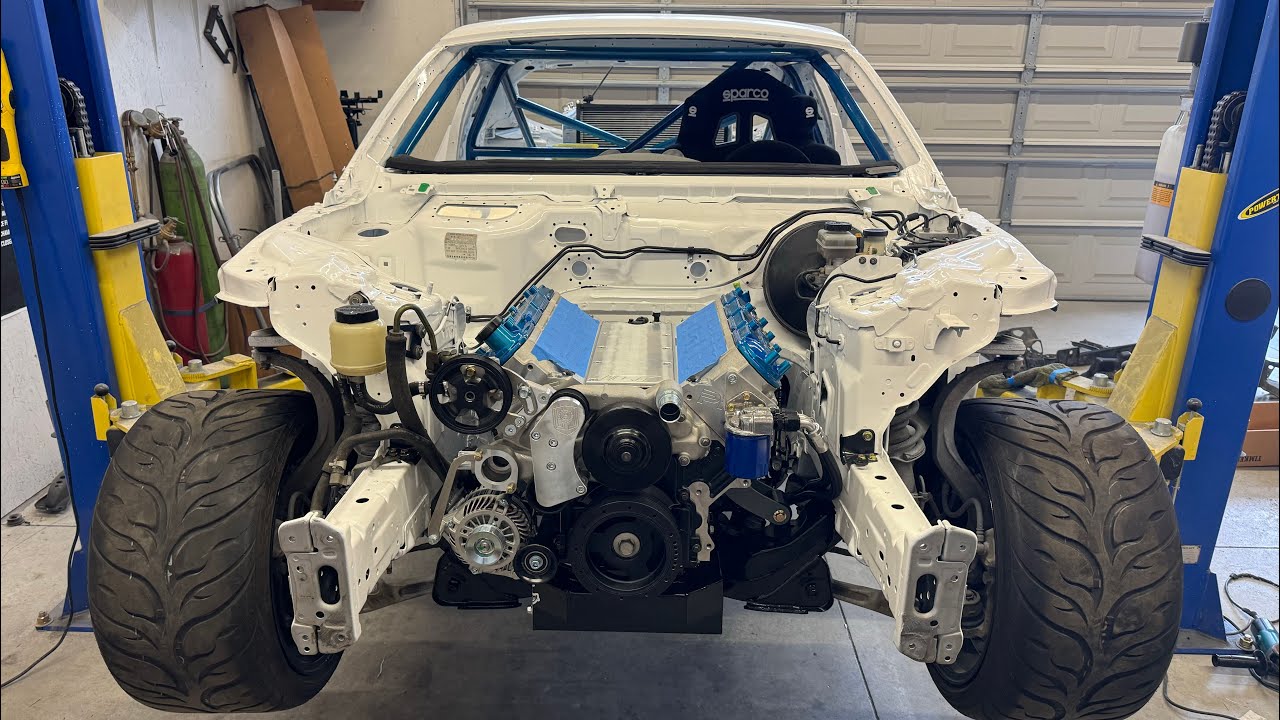 LOJ Conversions 350z LS Swap Accessory Drive Kit Install! - YouTube