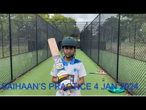 Saihaan practicing his Defence, Cover drive and Pull shot - YouTube