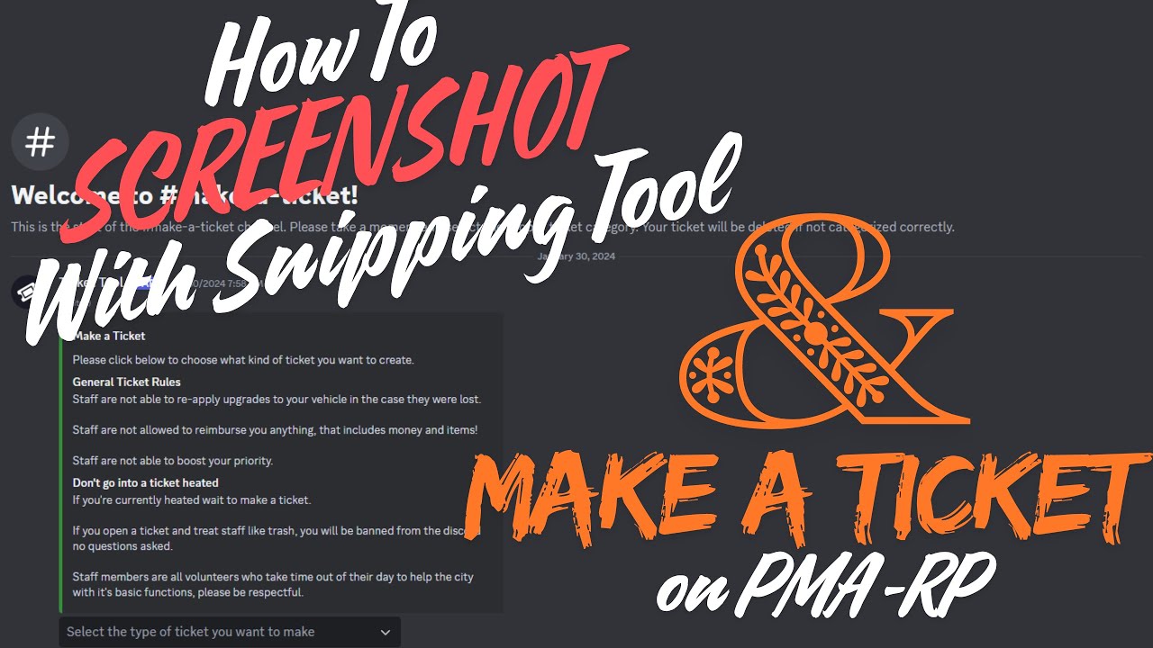 PMA RP - Easy Screen Shots and How to Make a Ticket - YouTube