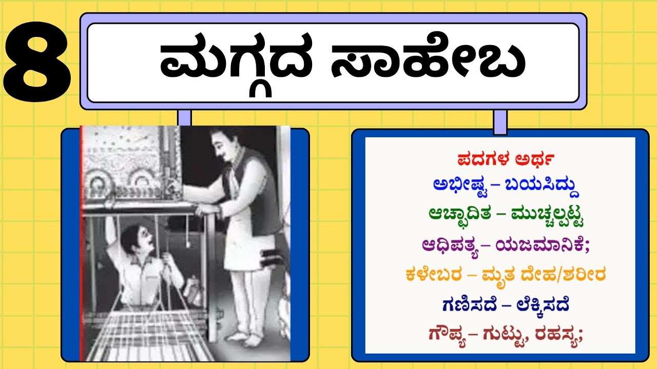 8th Standard Maggada Saheba Kannada Q&A and Grammar Notes ಮಗ್ಗದ ಸಾಹೇಬ ...