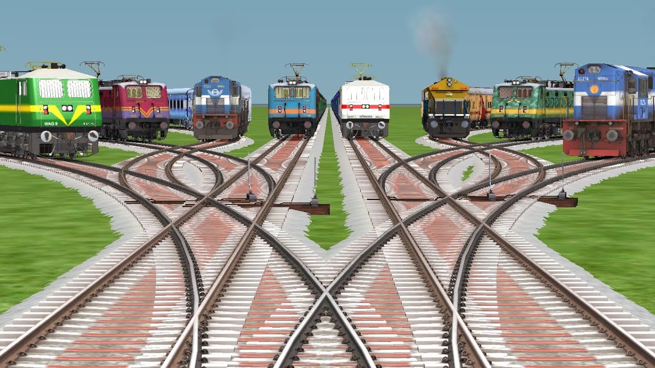 8 Indian Express Trains ⚠️ Slowly Line To Line Crossing On Bumpy ...