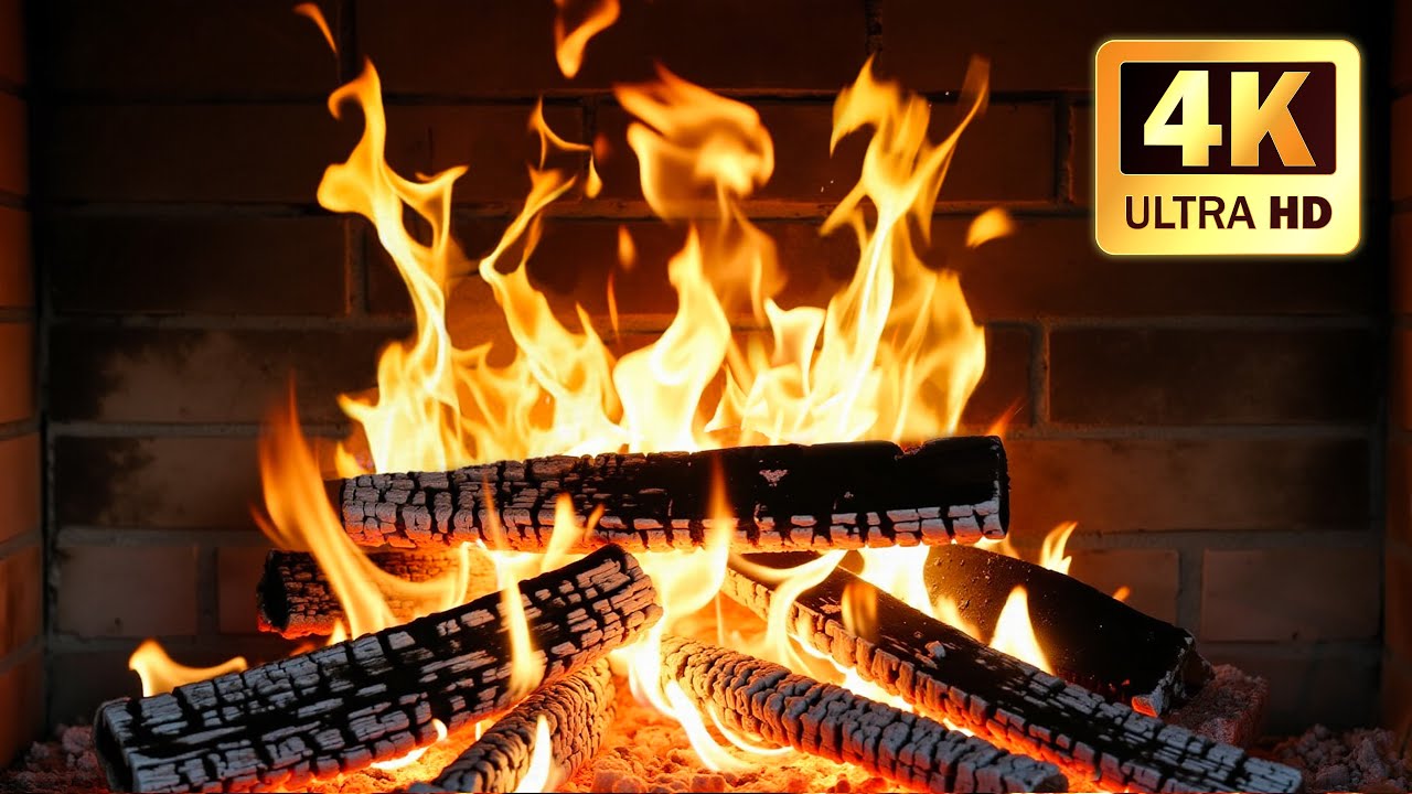 🔥 Beautiful Fireplace 4K Crackling Sounds. Warm and Cozy Fire for ...