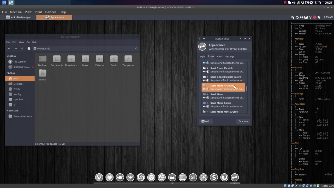 ArchLabs : 108 change the look from thunar with xfce-appearance - YouTube