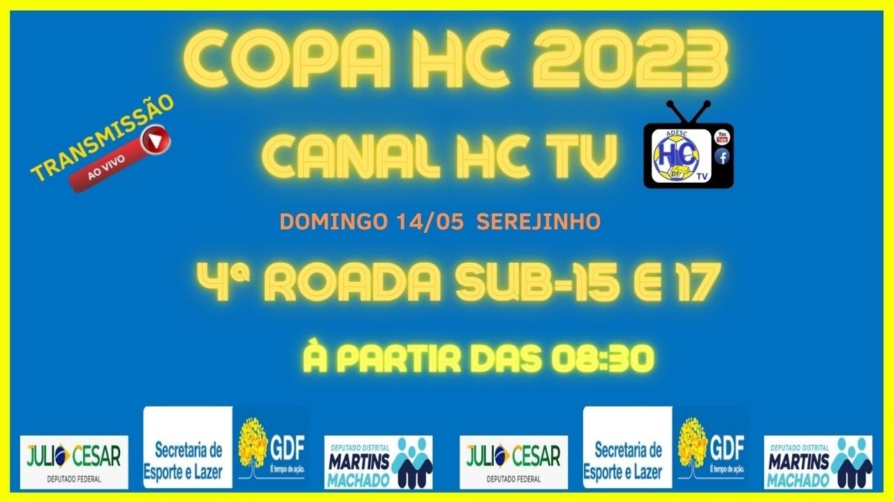COPA HC 2023 - 4ª RODADA (JOGOS DE DOMINGO) SUB-15 e 17 - YouTube