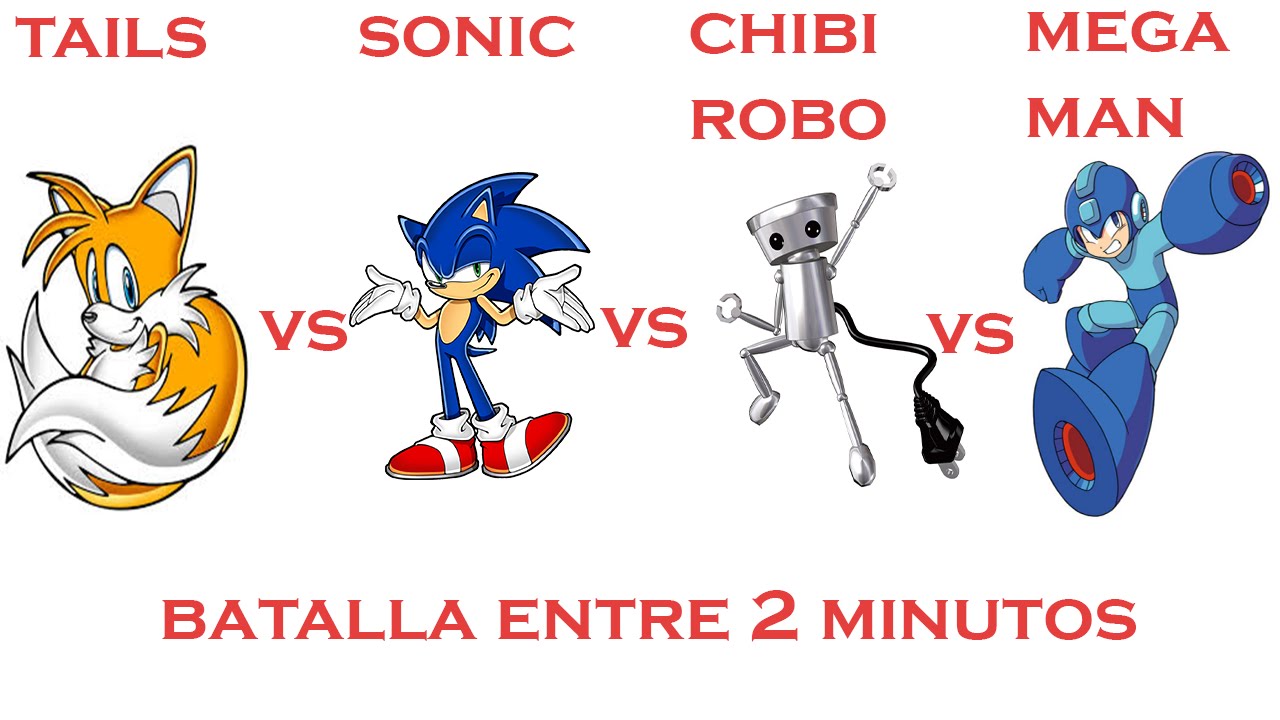 SSF2 V0 9b:Tails vs Sonic vs Chibi robo vs Mega Man - YouTube