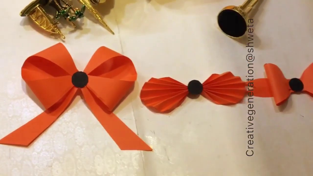 Triple handmade paper bow/handicrafts/creativegeneration/dIY - YouTube