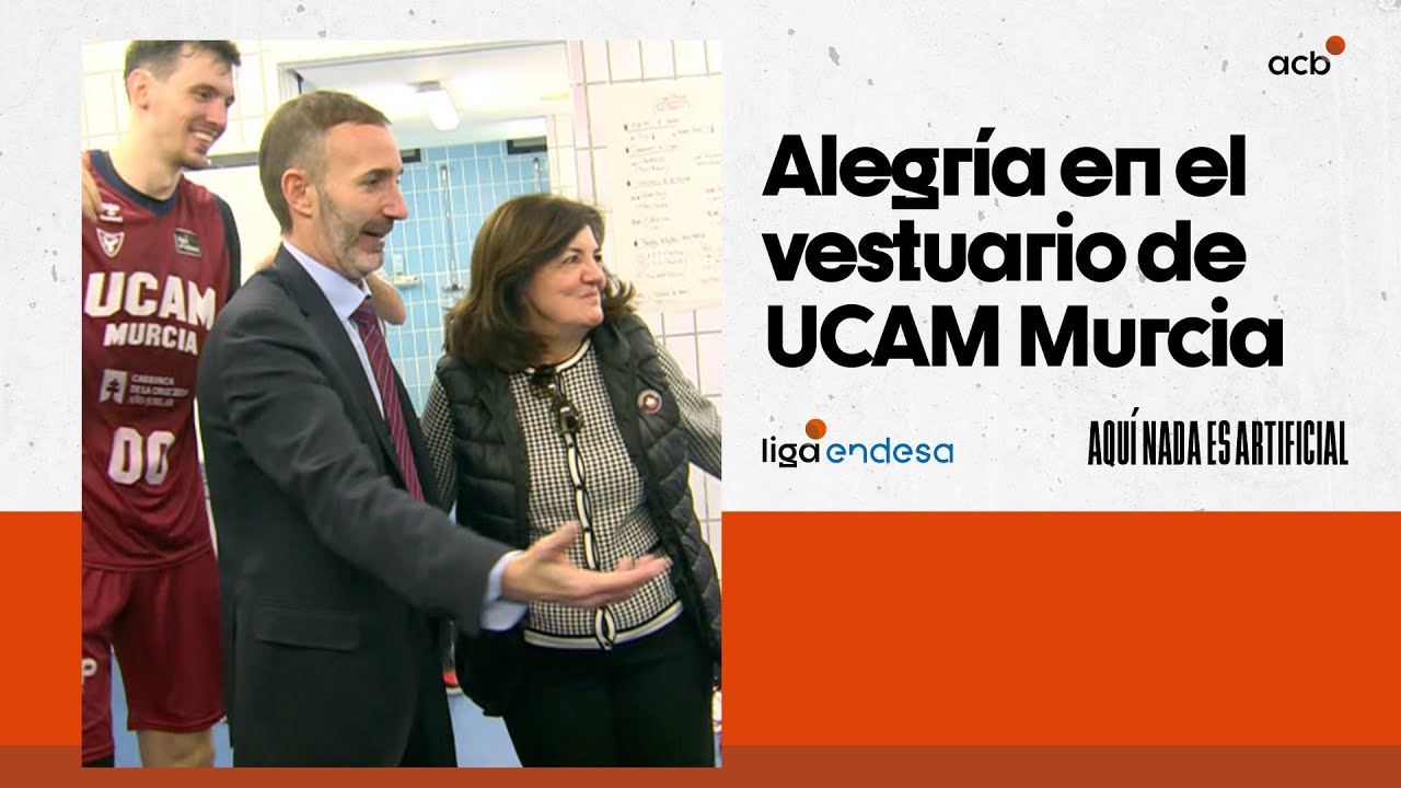Alegría en el vestuario de UCAM Murcia con la presidenta del club ...