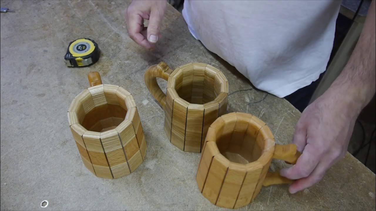 Сувенирная пивная кружка из дерева. Mug made of wood. - YouTube