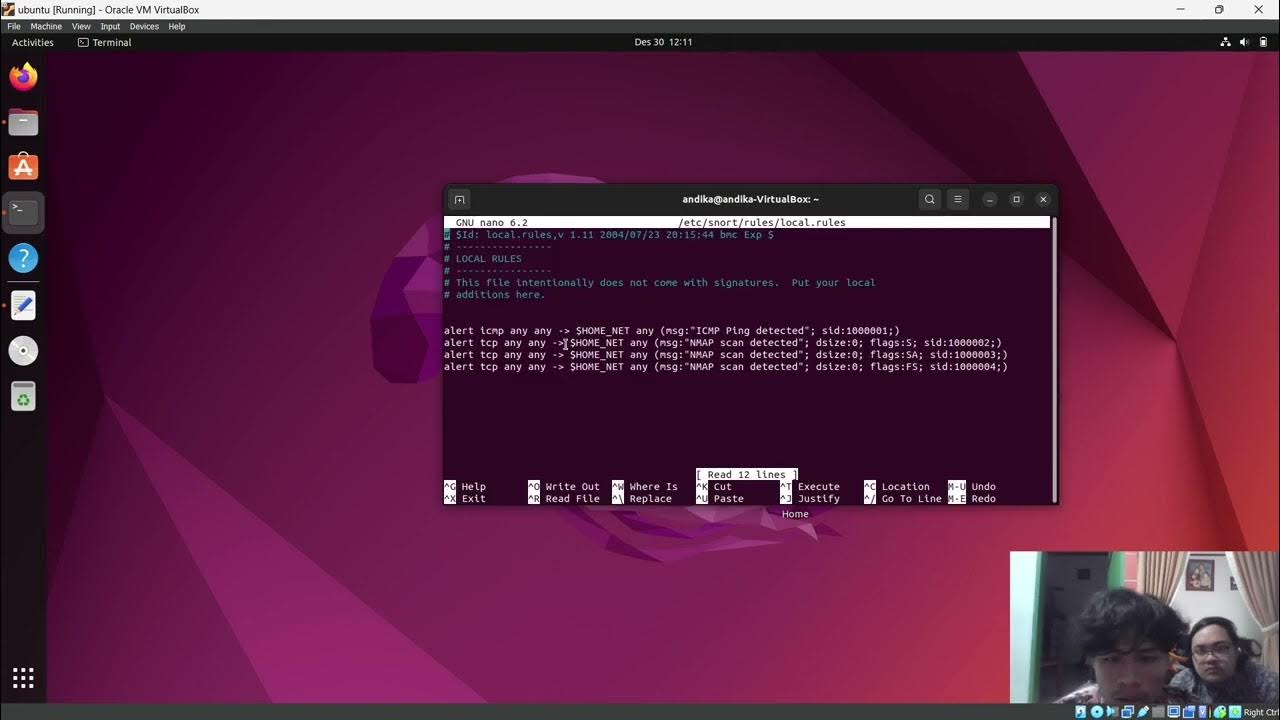 KONFIGURASI ALERT PADA SNORT MENGGUNAKAN UBUNTU DAN KALI LINUX - YouTube
