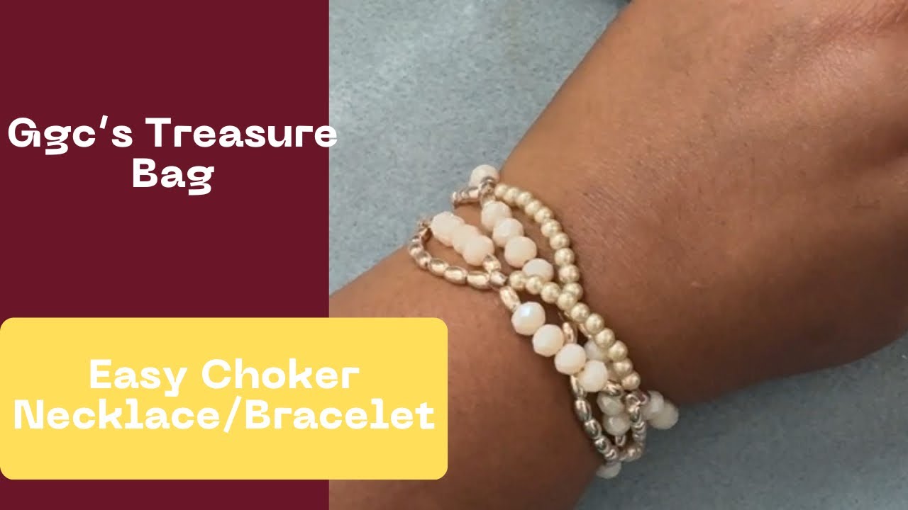 Pearl & Crystal choker Necklace with Ggc’s Treasure bag- Sunrise ...