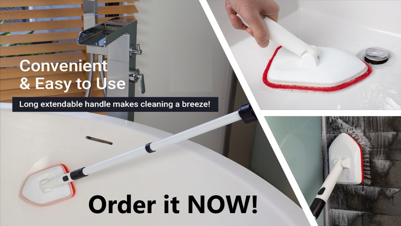 #Home Shower Scrubber with Long Extendable Handle #3 in 1 Tub Tile ...