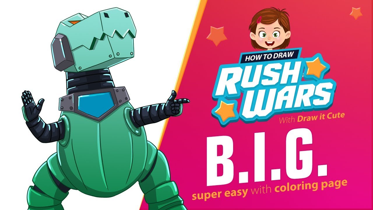 How to draw B.I.G. | Rush Wars super easy drawing tutorial with ...