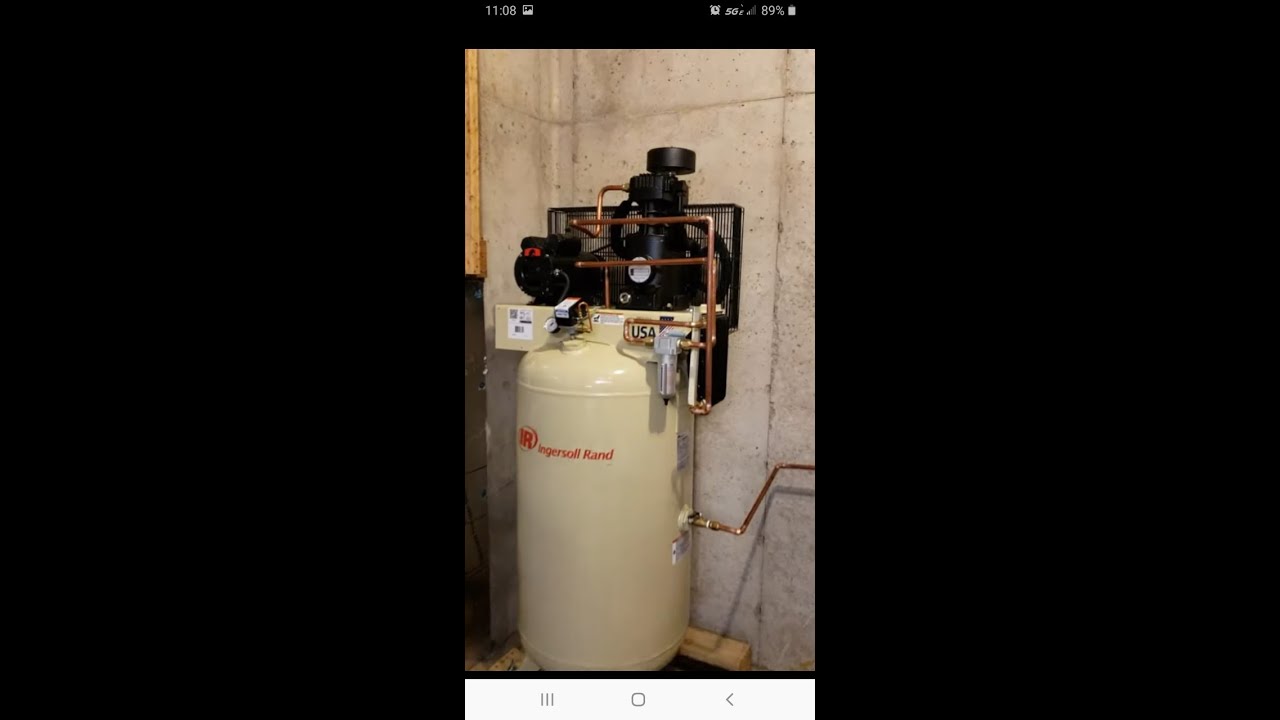 DIY Shop Air Compressor Install in Garage Setup Part 1 - YouTube