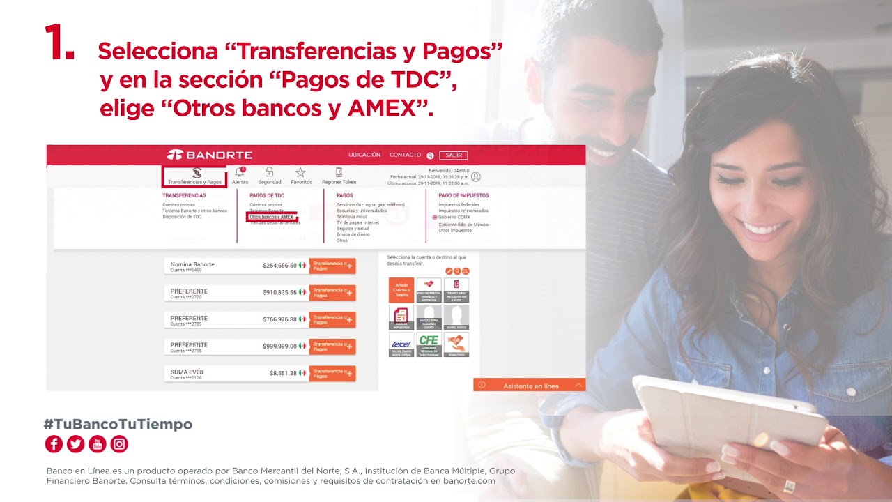 Conoce tu Banco en Línea: Cómo realizar un pago de TDC a otros bancos ...