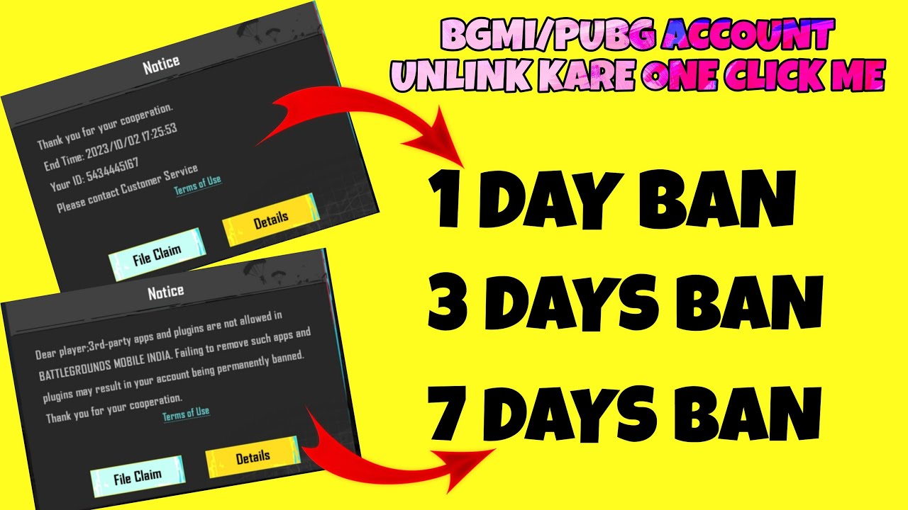 How To Ban Bgmi Id 7 Days Ban || 7Days ban Guide || 7 Days Ban | New Trick Unlink BGMI I'd ...