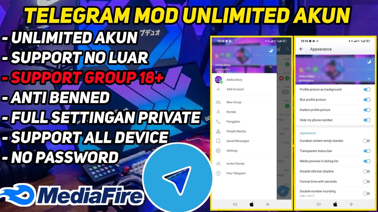 Telegram Mod Versi NEKOGRAM Unlimited Akun || Nekogram Verti Terbaru ...