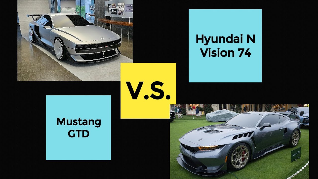 HYUNDAI N VISION 74 V.S. MUSTANG GTD | 3D DRIVING CLASS SPEED TEST ...