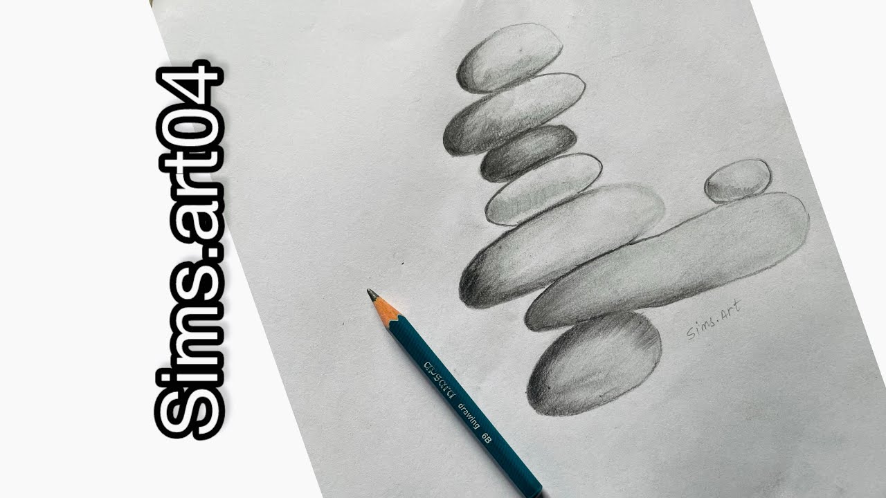 How to draw 2 stones satoliya step bh step || stone drawing - YouTube