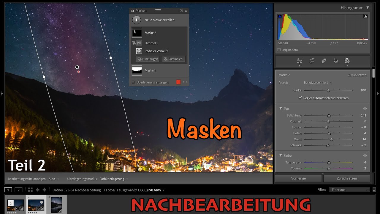 VIDEOKURS Milchstraßenfotos in Adobe Lightroom entwickeln 💫 | Teil 2 ...