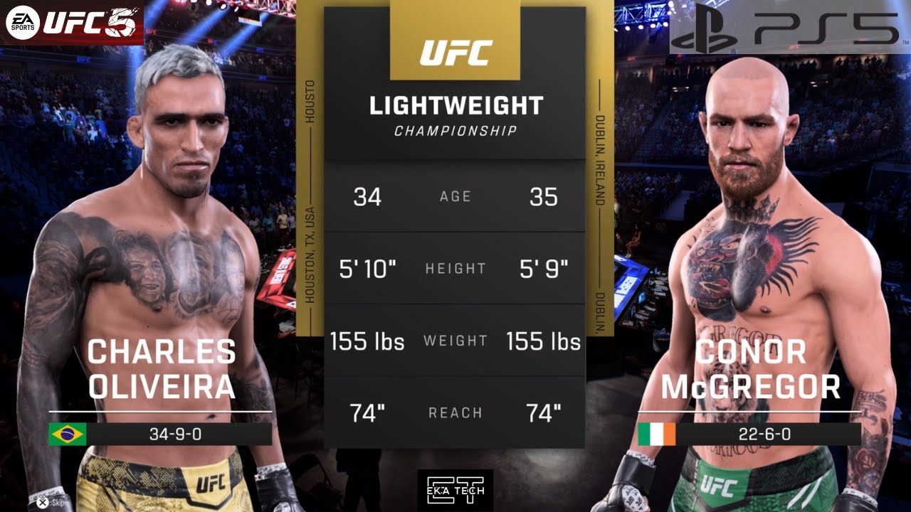 UFC 5 - Playstation 5 Gameplay | Charles Oliveira vs. Conor McGregor ...