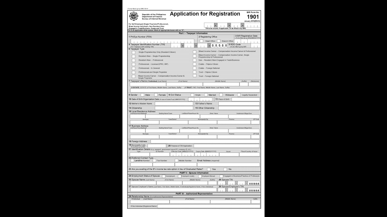 How to Fill out BIR Form 1901 Application for Registration for ...
