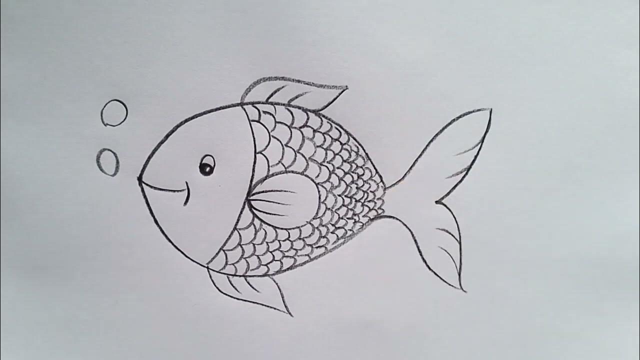 how to draw fish drawing easy step by step@DrawingTalent - YouTube