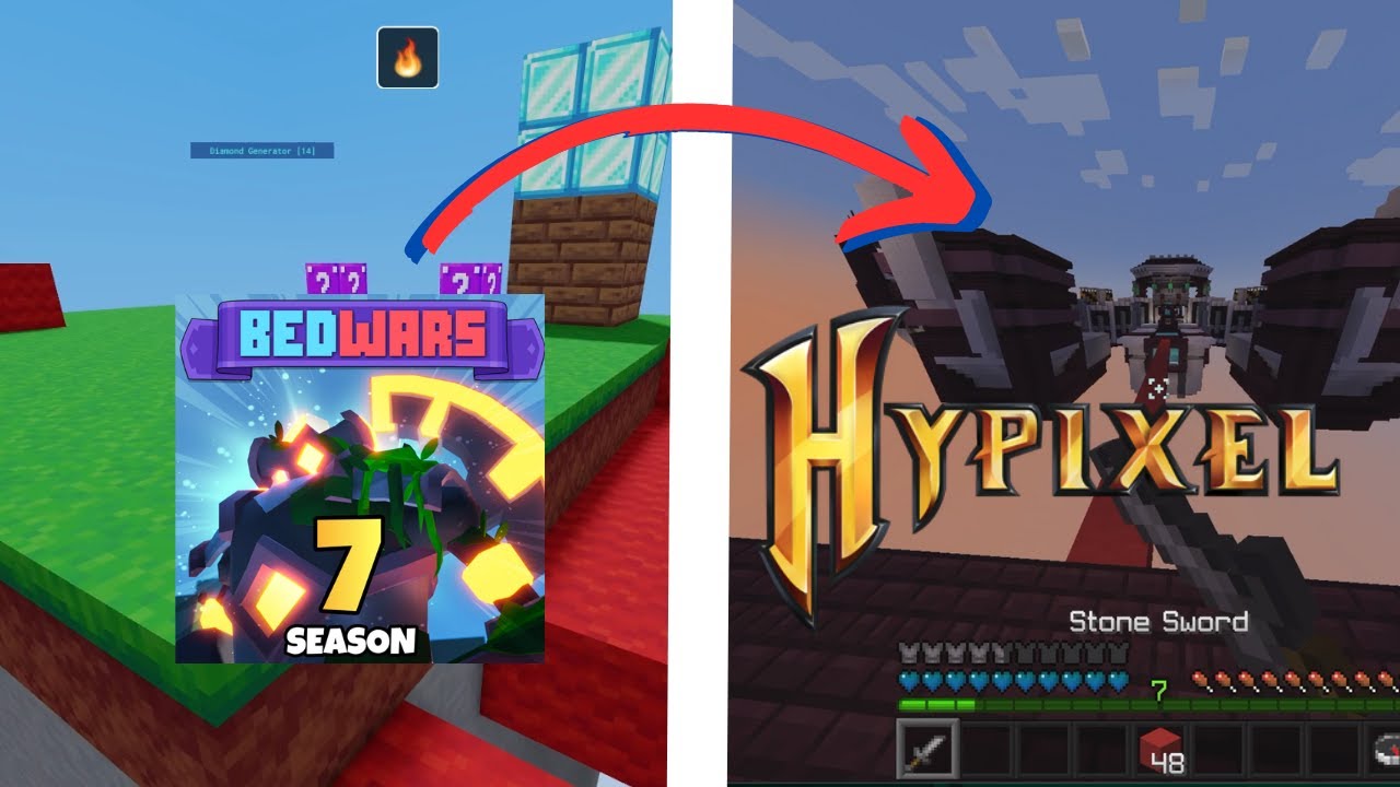 Roblox Bedwars Player Trying Minecraft Hypixel Bedwars - YouTube