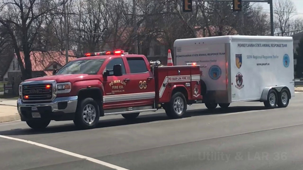 Po-Mar-Lin Fire Company Utility 36 & Large Animal Rescue 36 Responding ...