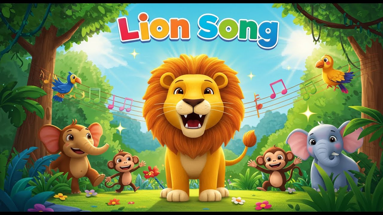 Lion Song 🦁 Fun Animal Nursery Rhyme for Kids - YouTube