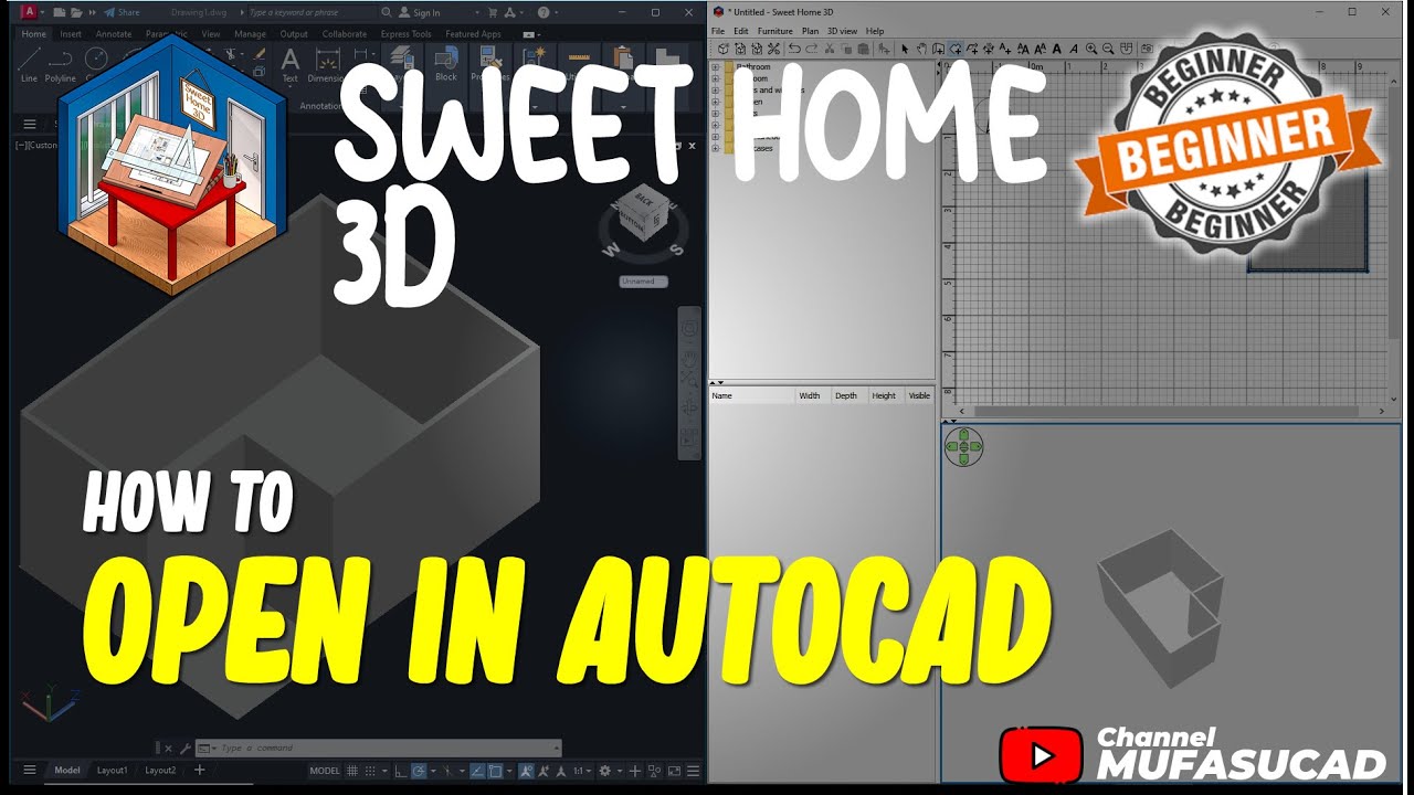 Sweet Home 3D How To AutoCAD - YouTube