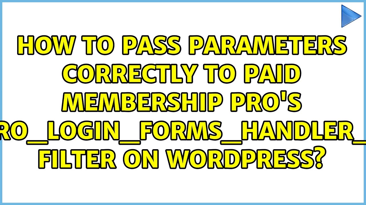 How To Pass Parameters Correctly To Paid Membership Pro s Pmpro login how-to-pass-parameters-correctly-to-paid-membership-pro-s-pmpro-login