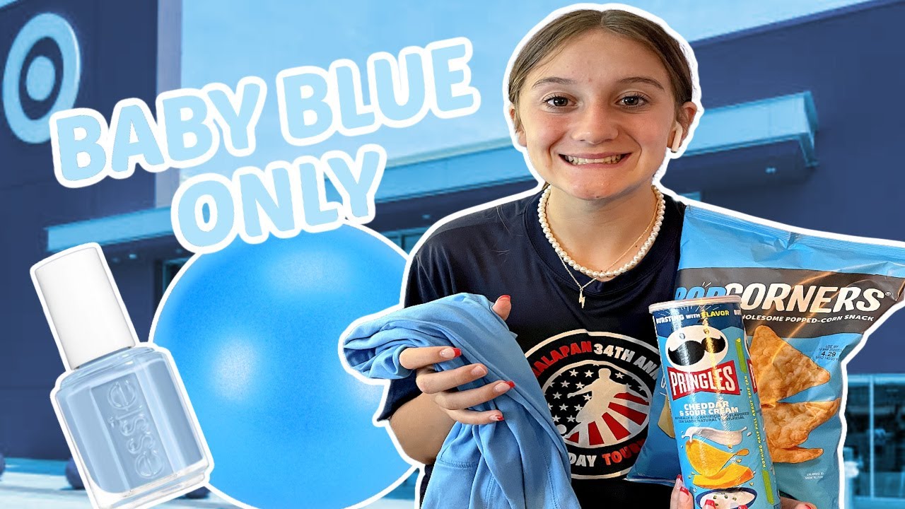 BABY BLUE ONLY 🐋💎 NO BUDGET 🤑 SHOPPING CHALLENGE - YouTube