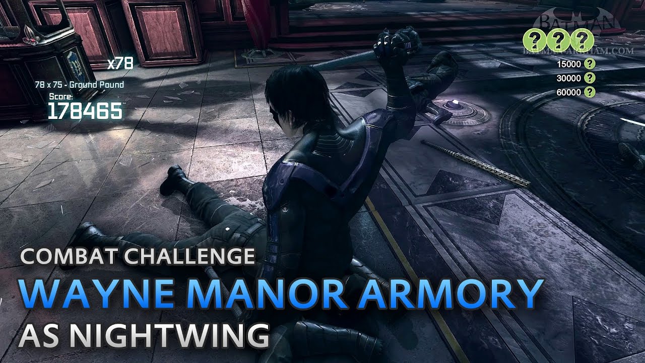 Batman: Arkham City - Wayne Manor Armory [as Nightwing] - Combat ...