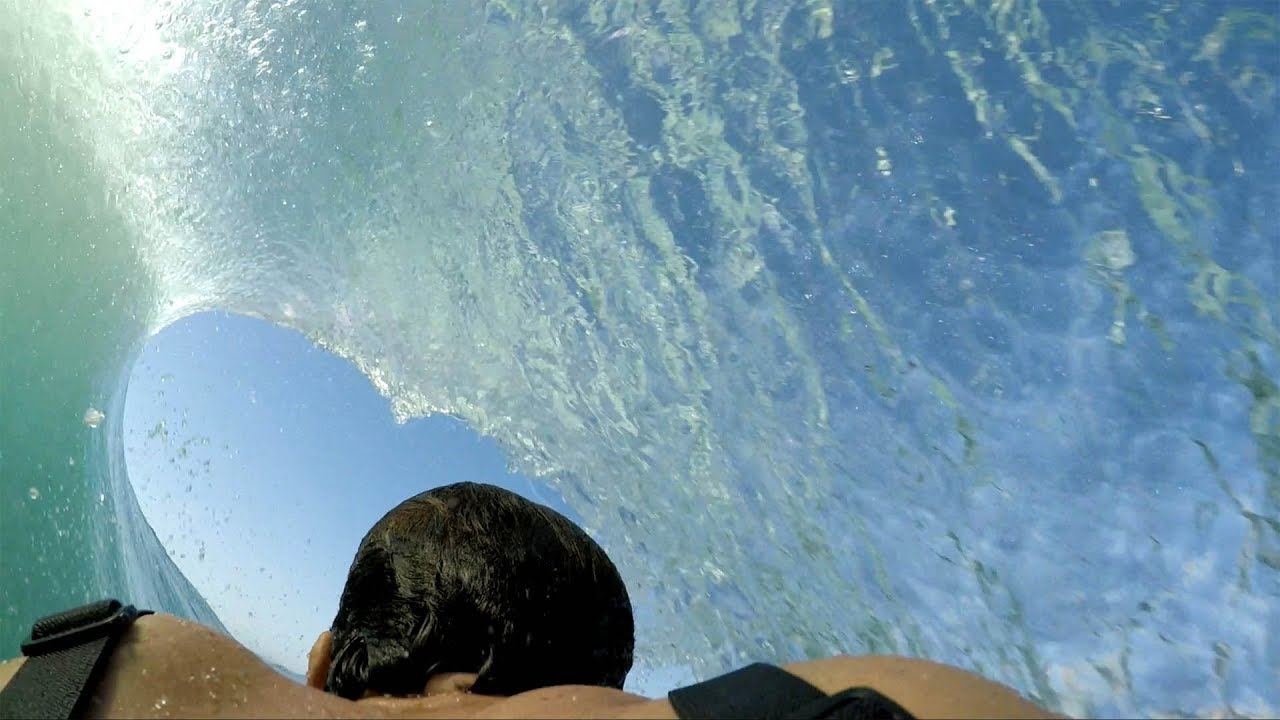 Quick Clean Shore Break Barrel - Early Morning Body Boarding - YouTube